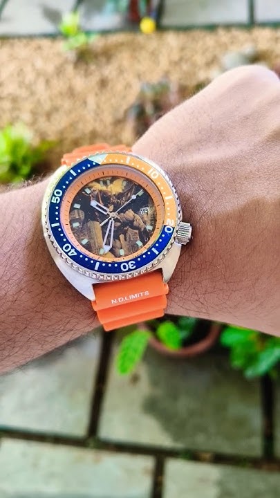 Custom Batman Dial on Orange Seiko Nemo Turtle Automatic Watch ...