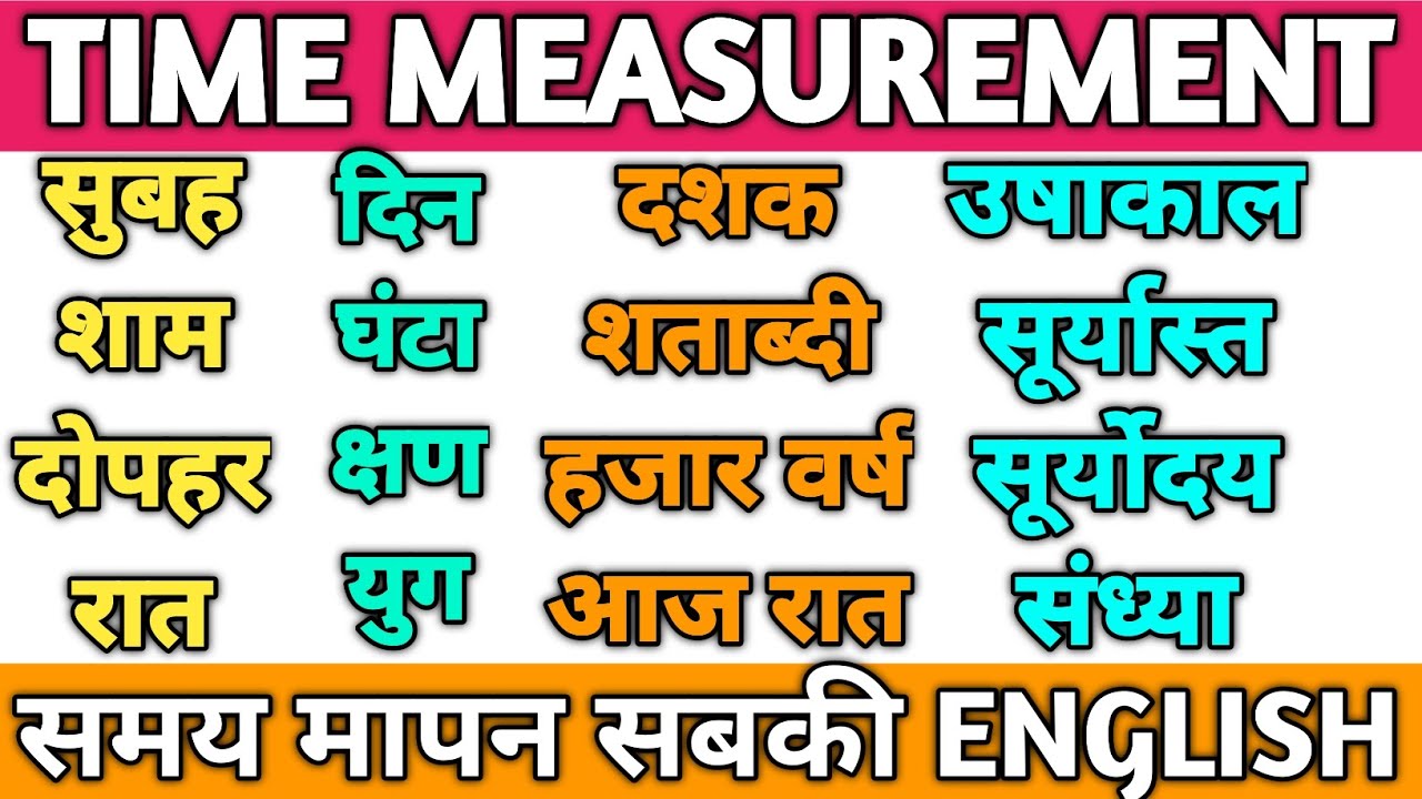 Time Measurement In English |Time Related Vocabulary | Time Related ...