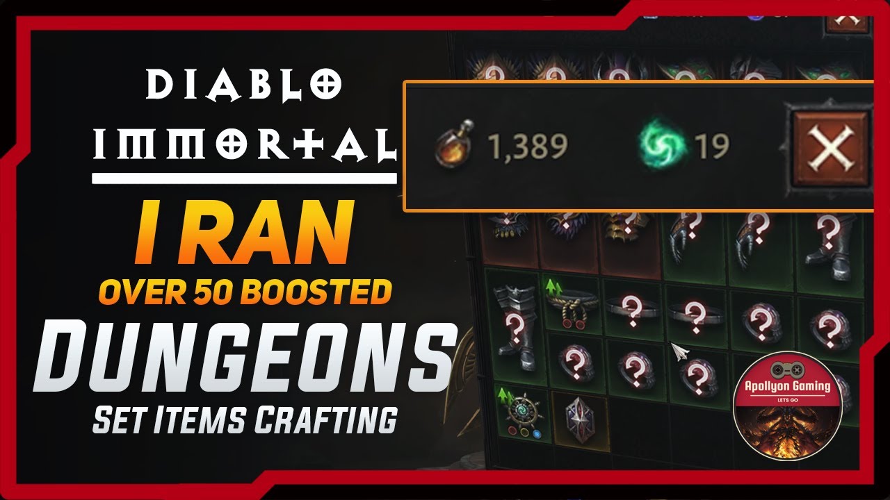 I Ran Over 50 Dungeons - Lets Craft Set Items - Get Bonus Wisp & More ...