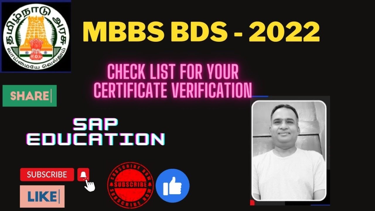 # DOCUMENTS REQUIRED &CHECK LIST FOR CERTIFICATE VERIFICATION, FOR MBBD ...