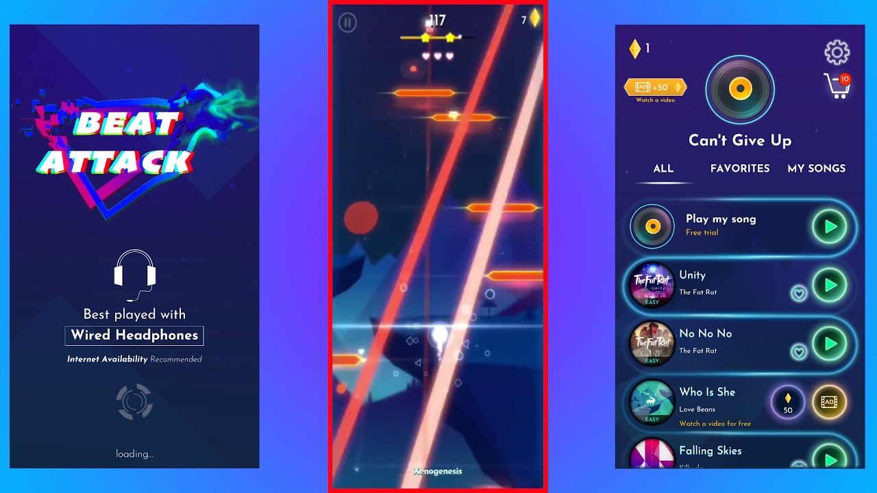 Beat Attack - EDM music rhythm game - YouTube