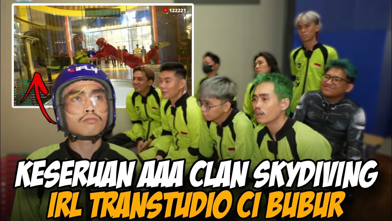 KESERUAN IRL AAA CLAN SKYDIVING TRANSTUDIO CIBUBUR #marapthon3 #aloy ...