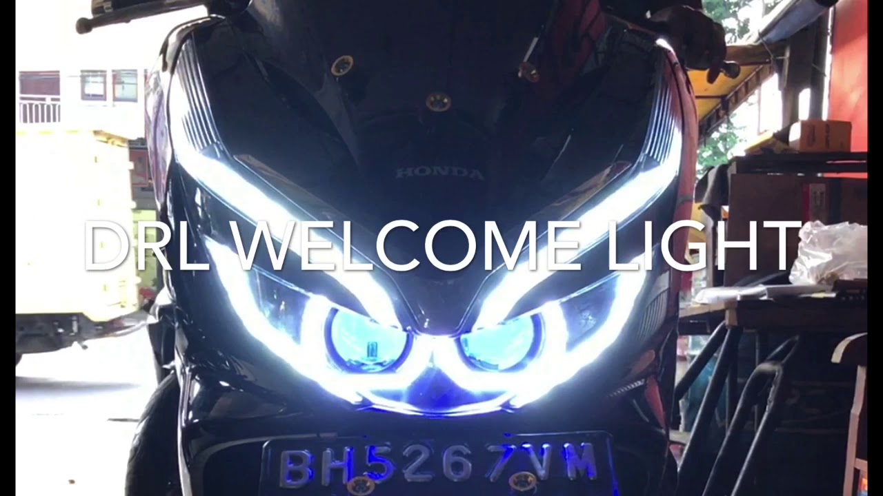 Modifikasi lampu depan motor honda pcx lokal - YouTube
