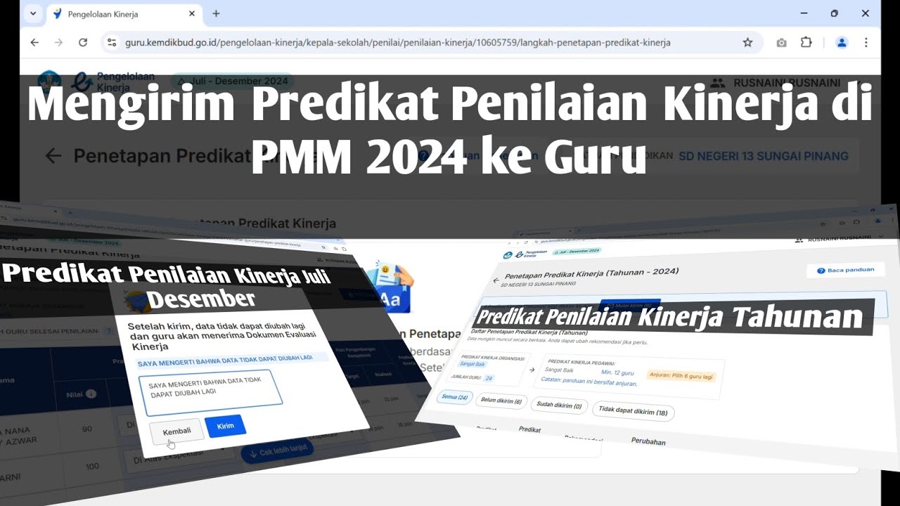 Cara Mengirim Predikat Penilaian Kinerja di PMM 2024 ke Guru - YouTube