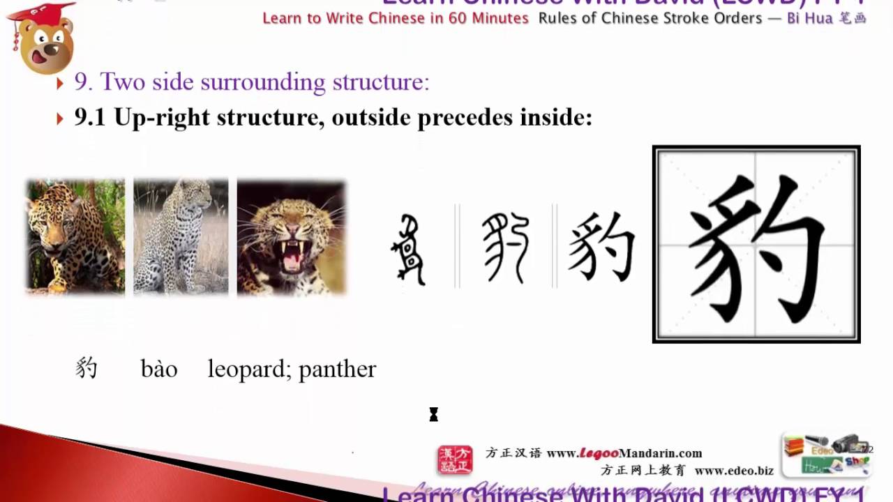 Learn to Write Chinese Characters Rule #9 with Flash Cards! Bi Hua 笔画 ...
