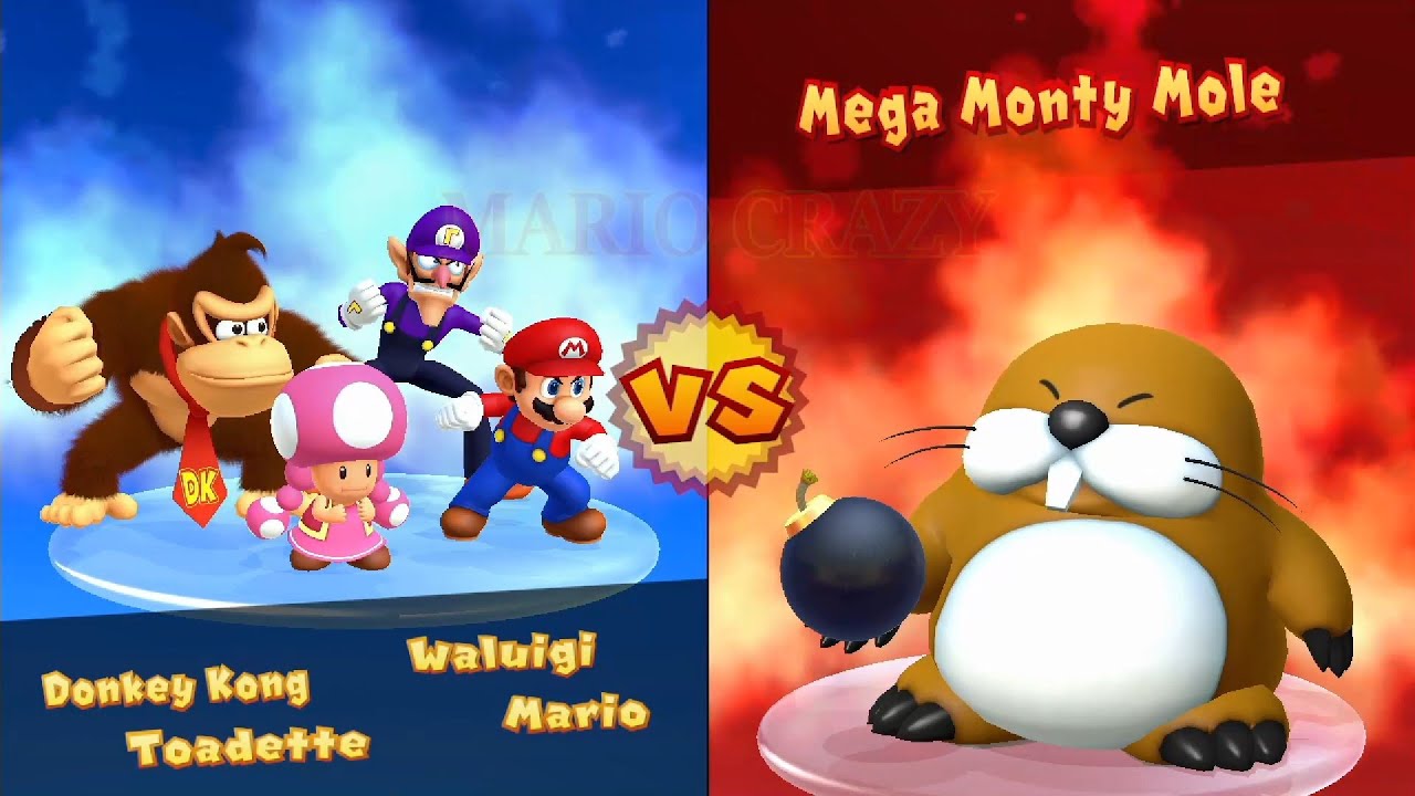 Mario Party 10 – Mario, Waluigi, Donkey Kong & Toadette vs Mega Monty ...
