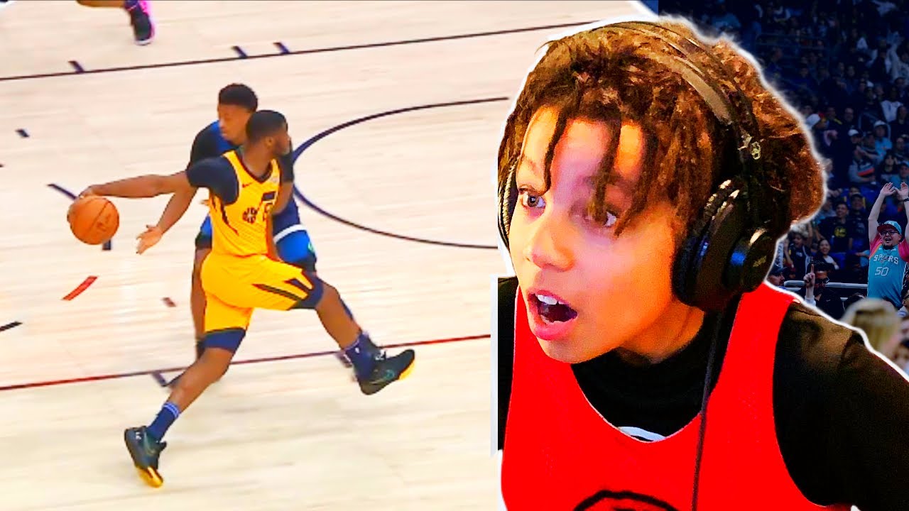 Kid basketball player REACTS to AMAZING NBA fakes - YouTube