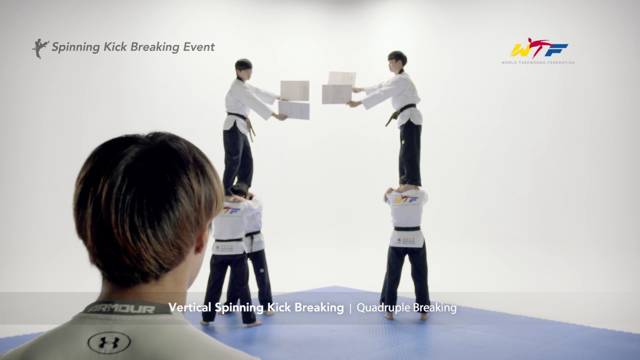 Vertical Spinning Kick Breaking - Quadruple Breaking - YouTube