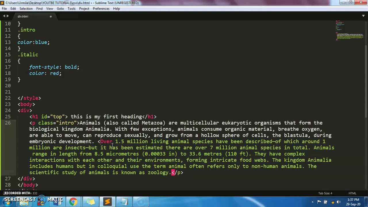 Learning Tutorials Point: How to Use Division & Spans in CSS- By ...