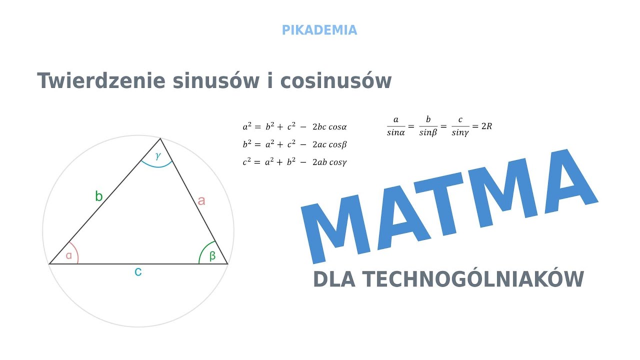 Twierdzenie sinusów i cosinusów z przykładowymi zadaniami - YouTube