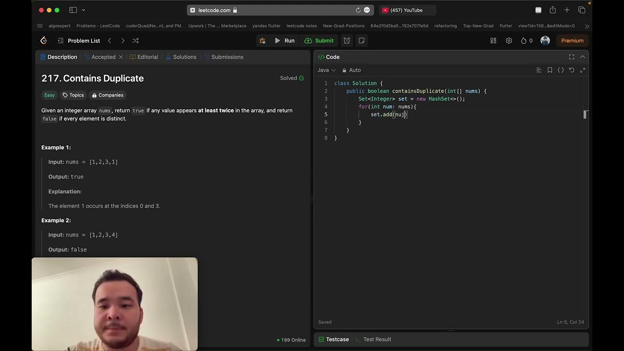 217. Contains Duplicate - LeetCode Solution | Java - YouTube