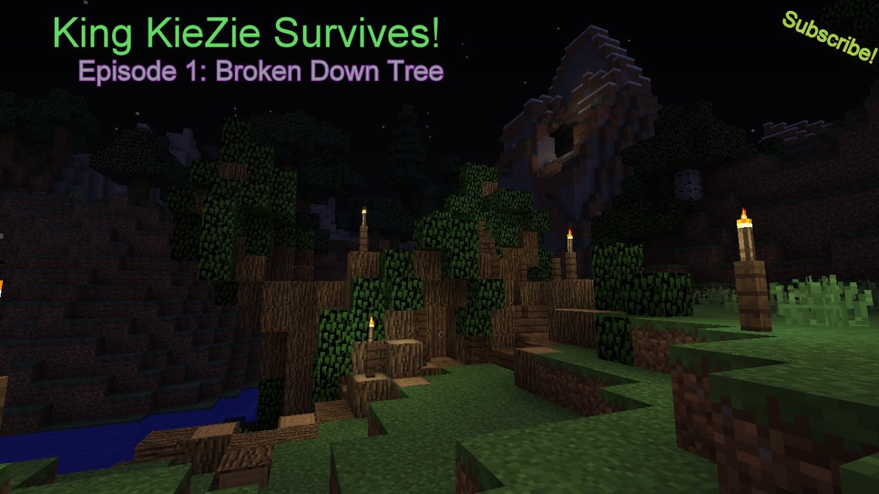 Minecraft Lets Play! Ep 1 Broken Down Tree - YouTube
