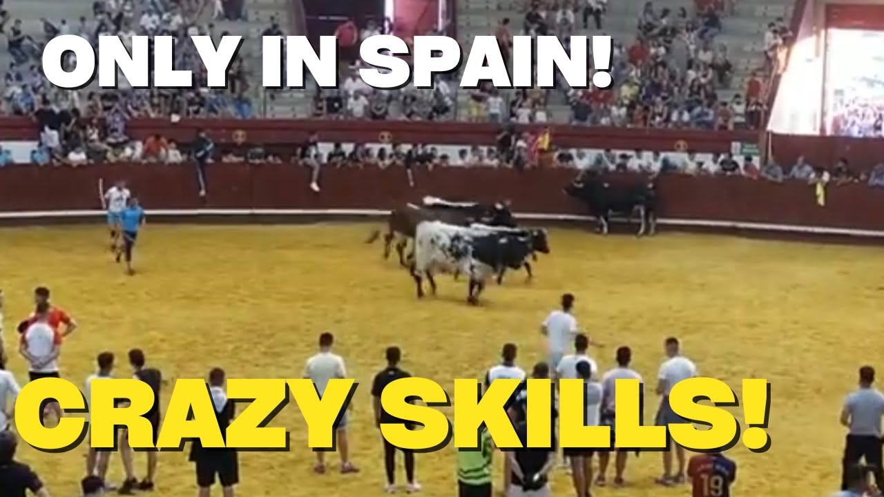 HEART-STOPPING! 😱 Extreme Bull Leaping in Spain | Recortes y Sustos (No ...