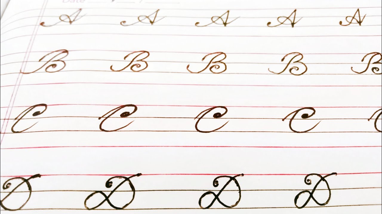 Part-2 -- LETTER FORMATION --Cursive Handwriting Capital Letters A-Z ...