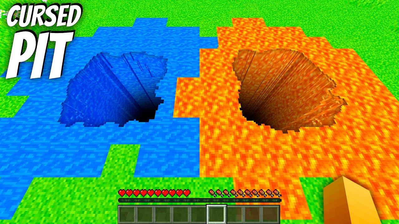 I found a LAVA PIT vs WATER PIT in Minecraft ! CURSED PIT ! - YouTube