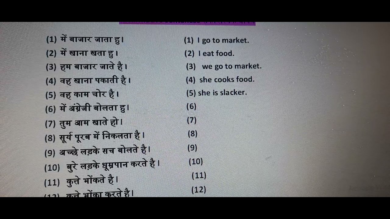 Present Indefinite Tense Affirmative Sentences Youtube 6598