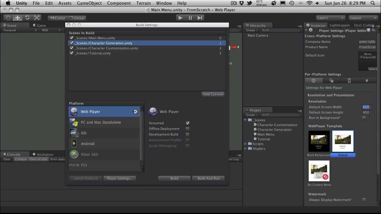 243. Unity3d Tutorial - From Scratch Part B - Main Menu - YouTube