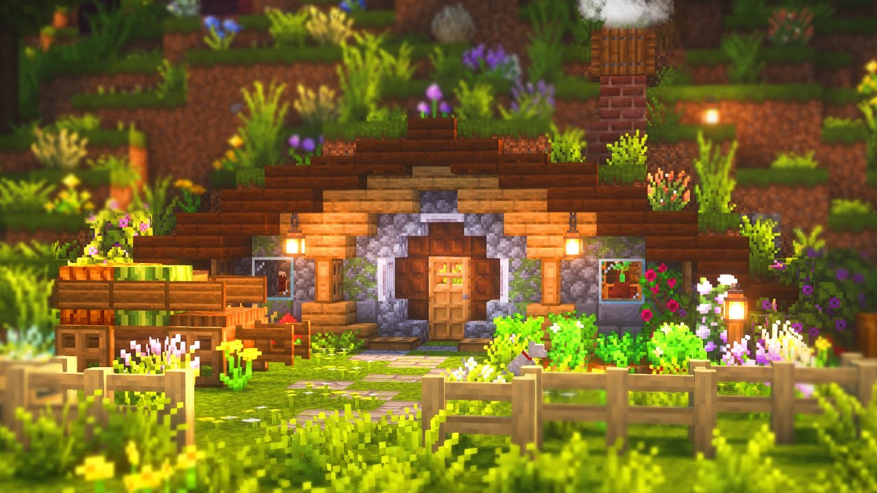 ⛏️ Minecraft Tutorial: Simple Hobbit Hole for Survival - YouTube