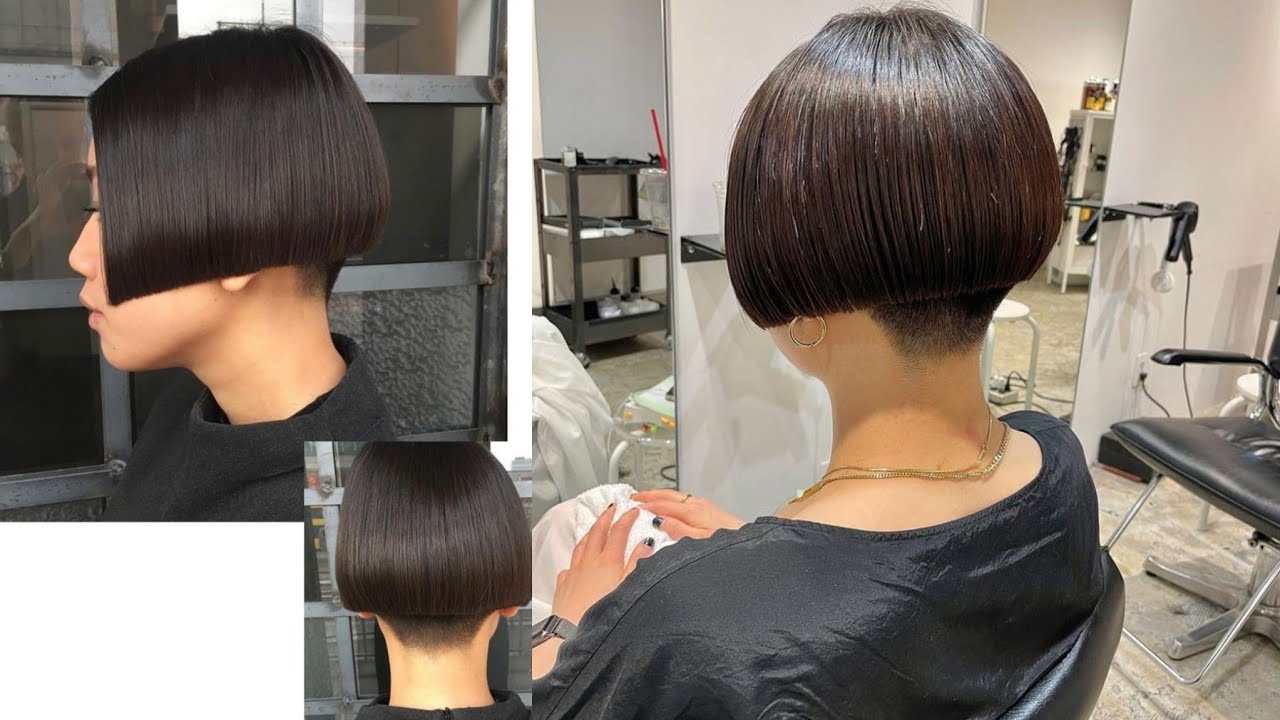 Extreme Bowl cut for mature women's/Best undercut bob cut /New style ...