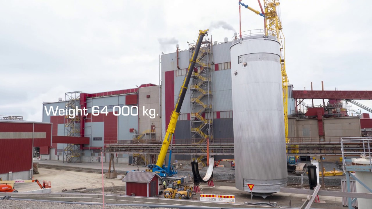 Lifting of a new direct leaching reactor - YouTube