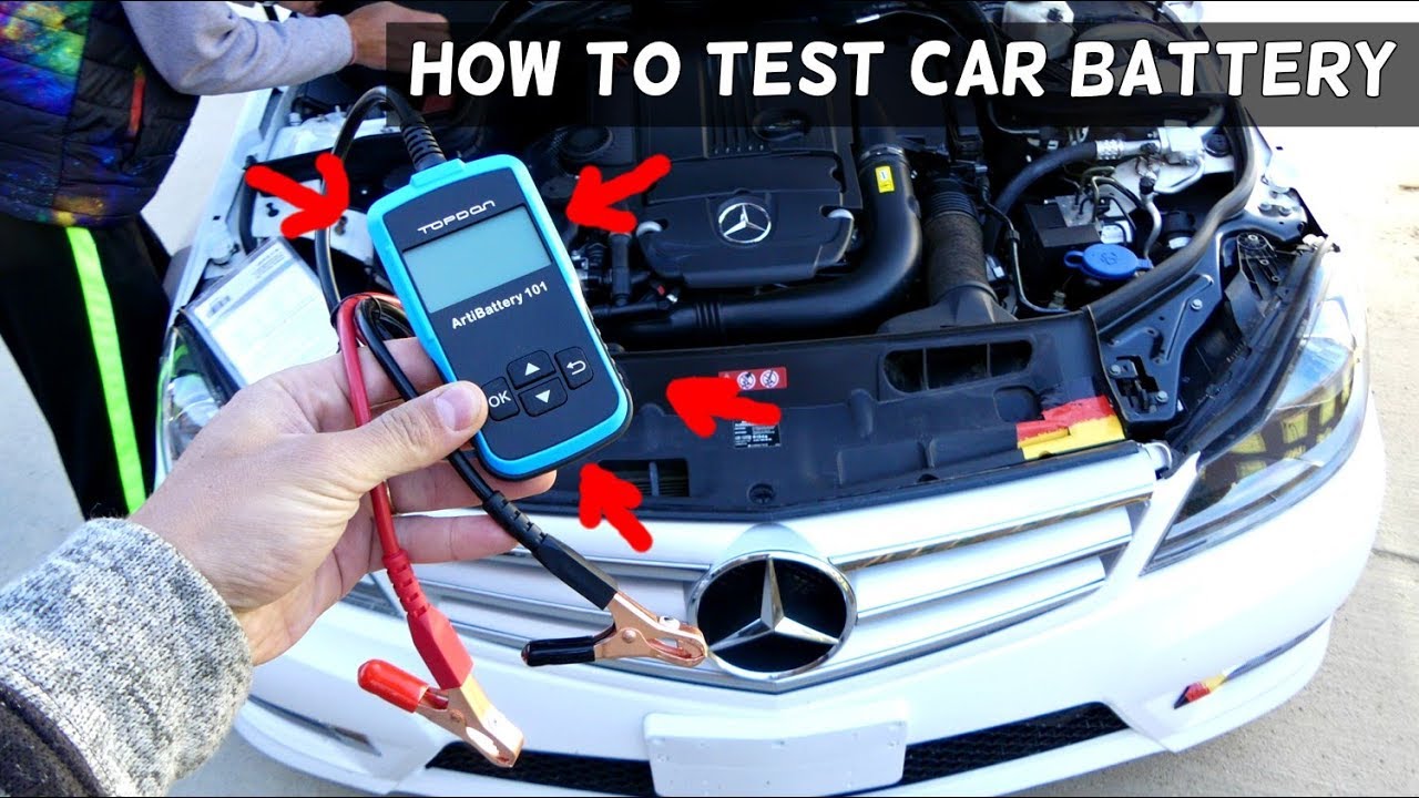 HOW TO TEST CAR BATTERY demonstrated on Mercedes - YouTube