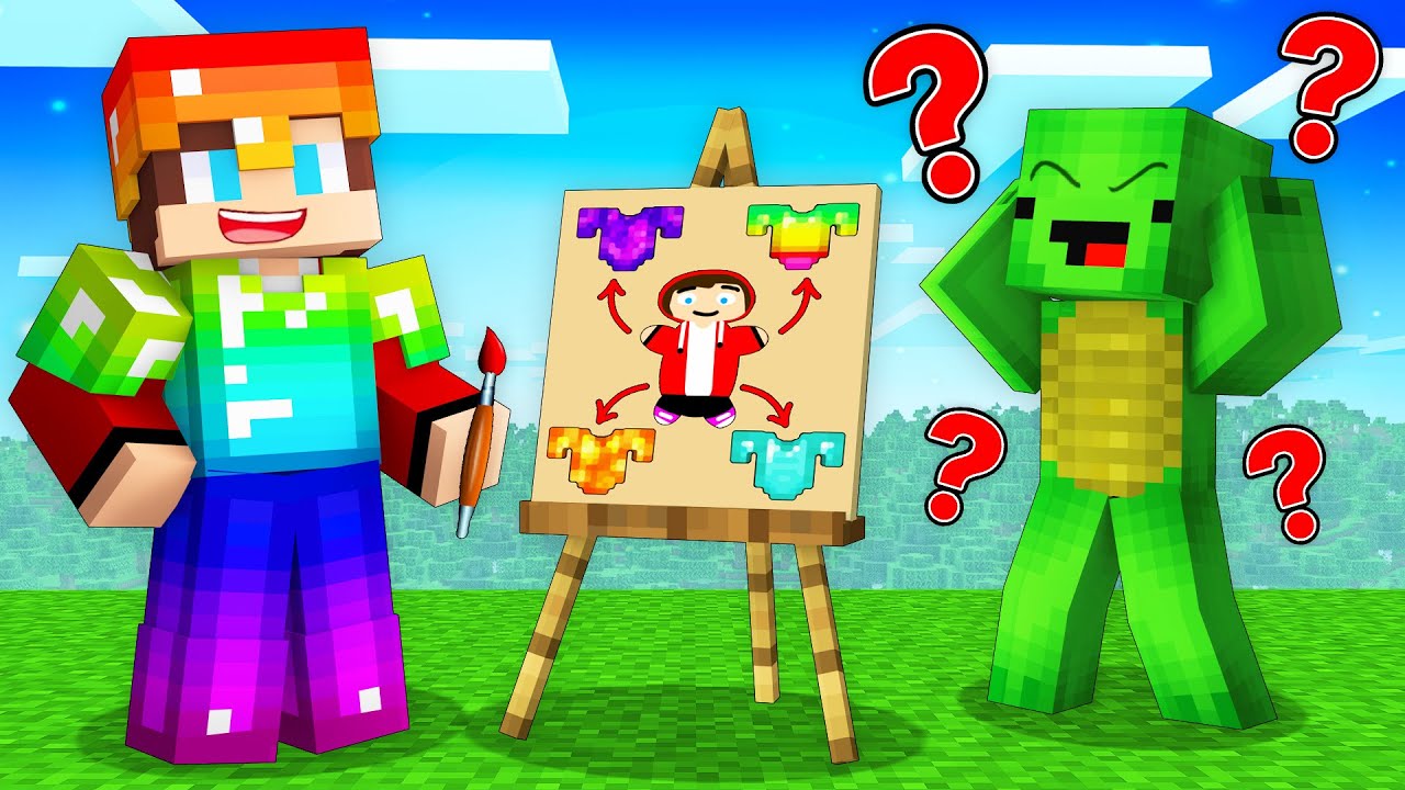 JJ use DRAWING MOD to Prank Mikey With OP Armor in Minecraft (Maizen ...
