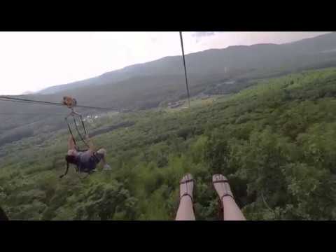 lake george zipline @ ADK Eagle Flyer zip line - YouTube