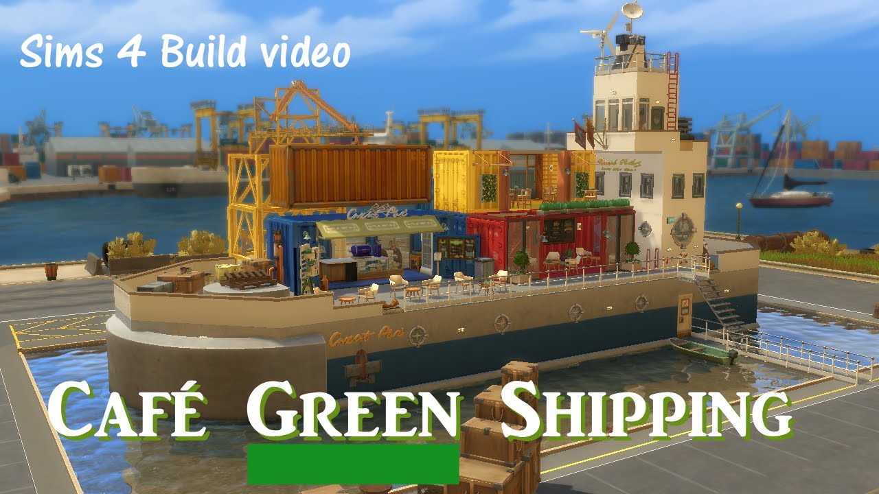 The Sims 4 speed build/stop motion / "Café Green Shipping" No CC - YouTube