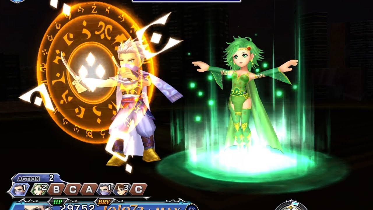 [DFFOO] Intertwined Wills "Edge" LUFENIA+ Team FFIV(Edge, Rydia, Porom ...