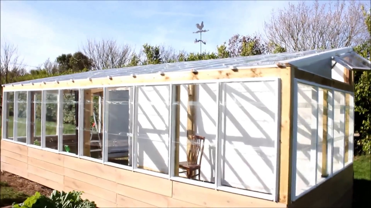 Glass house build. recycled materials. green house. - YouTube