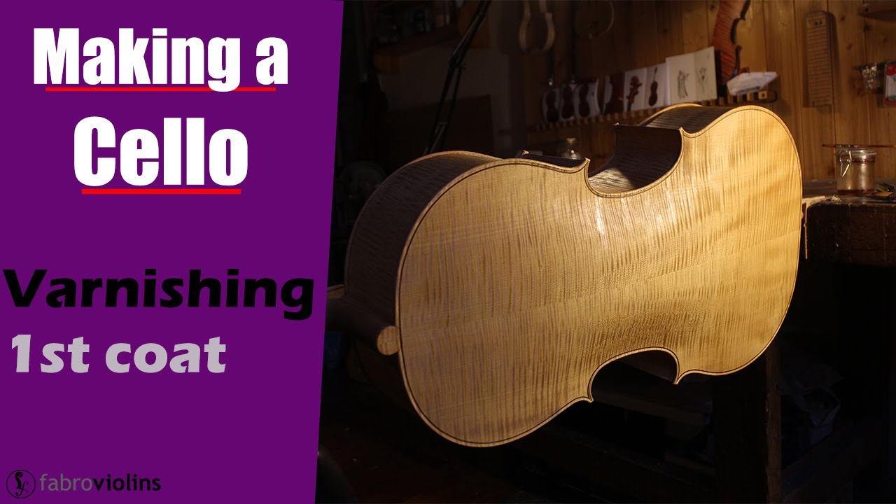 MAKING A CELLO | VARNISHING 1st coat | Stradivari Model - YouTube