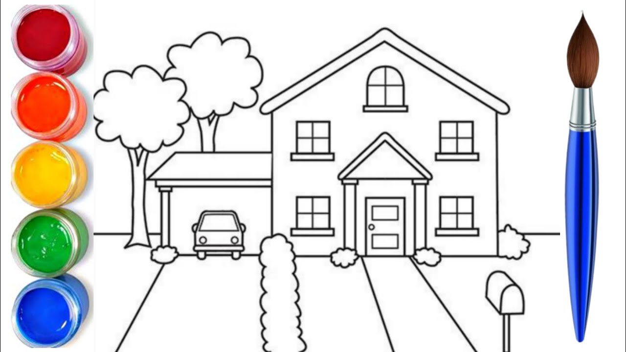 How to draw easy house and car parking | easy drawing step by step ...