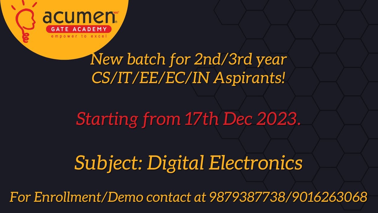 New Batch Announcement, starting for 2nd Year/3rd Year CS/IT/EC/EE/IN ...