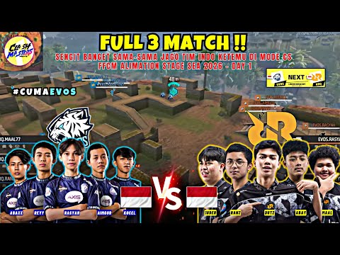 EL CLASICO‼️EVOS DIVINE VS RRQ KAZU Free Fire Clash Master Sea - Elimination Stage Day 1
