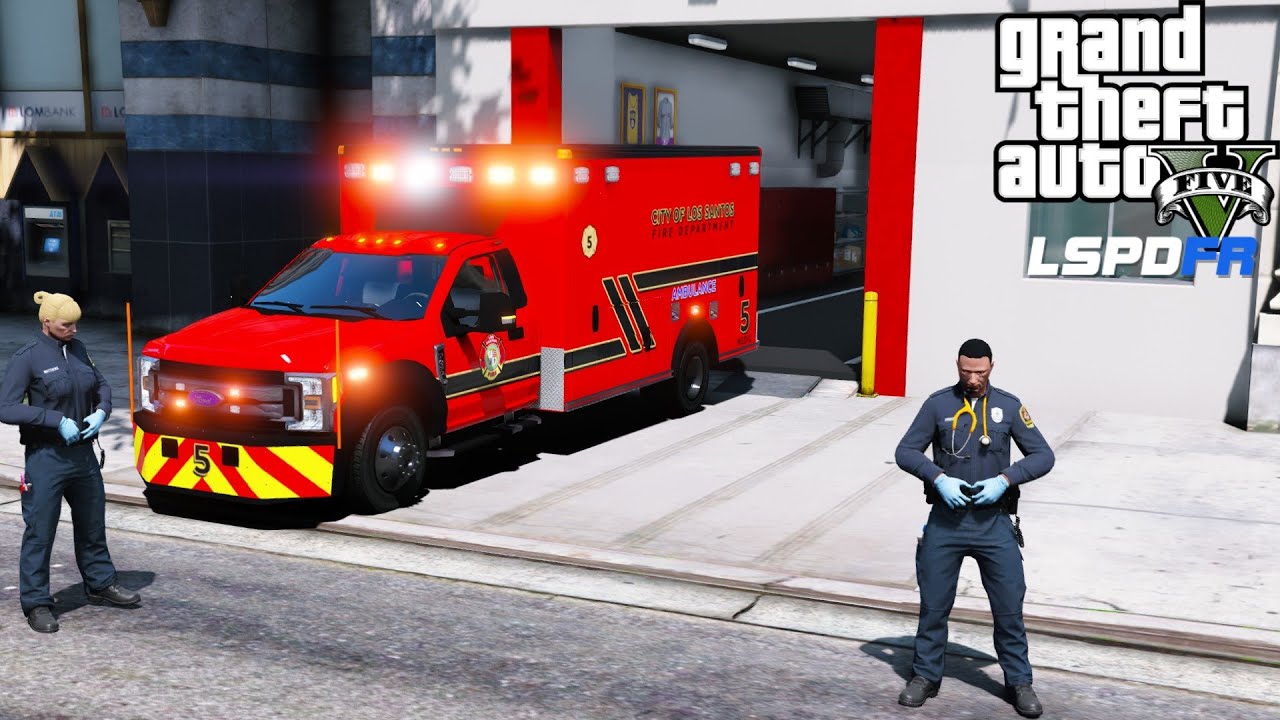 GTA 5 Paramedic Mod Los Santos Fire Department Ford F-450 Ambulance ...