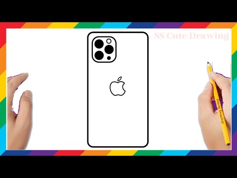 Apple iPhone 📱 Drawing Easy Step by Step | How to Draw Apple iPhone ...