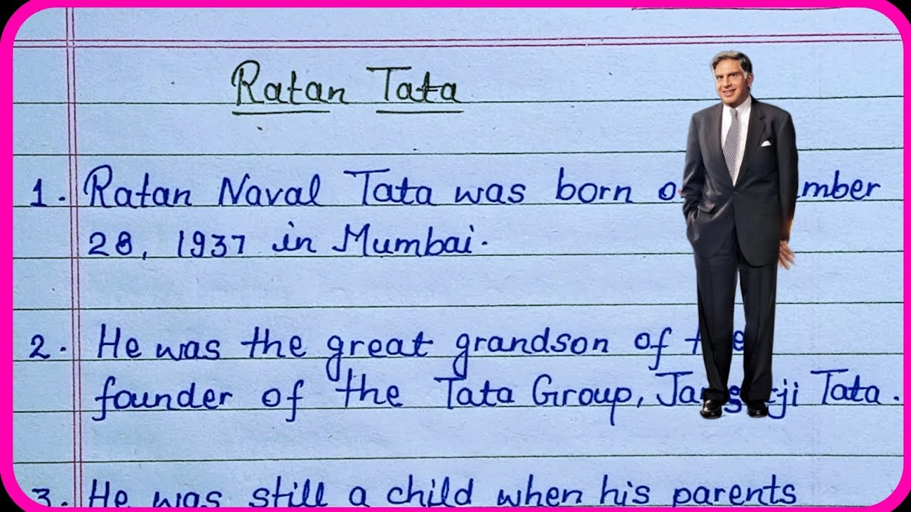 10 lines essay on Ratan Tata in english//short essay on ratan tata ...
