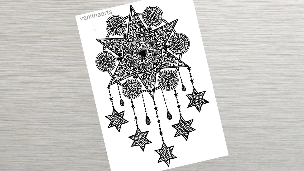 Star Dream Catcher Mandala Art | How to Draw Mandala for Beginners Step ...