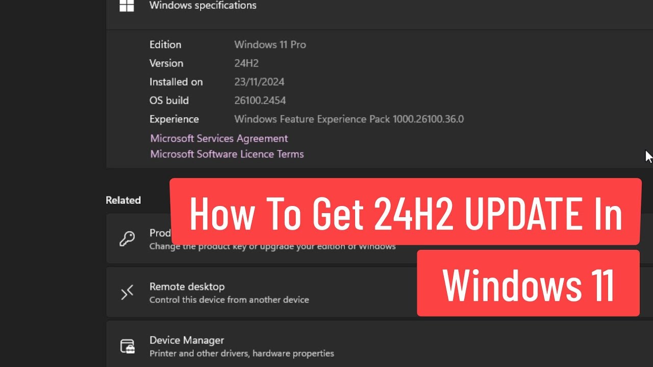 How To Get 24H2 UPDATE In Windows 11 | Update 23H2 to 24H2 In Windows ...