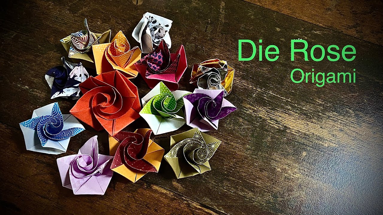 Origami Faltanleitung #7 Die Rose - Version I - YouTube