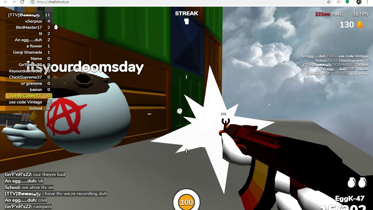 First Time Playing AR, And With NEW Discord Fire Skin (Shell Shockers ...