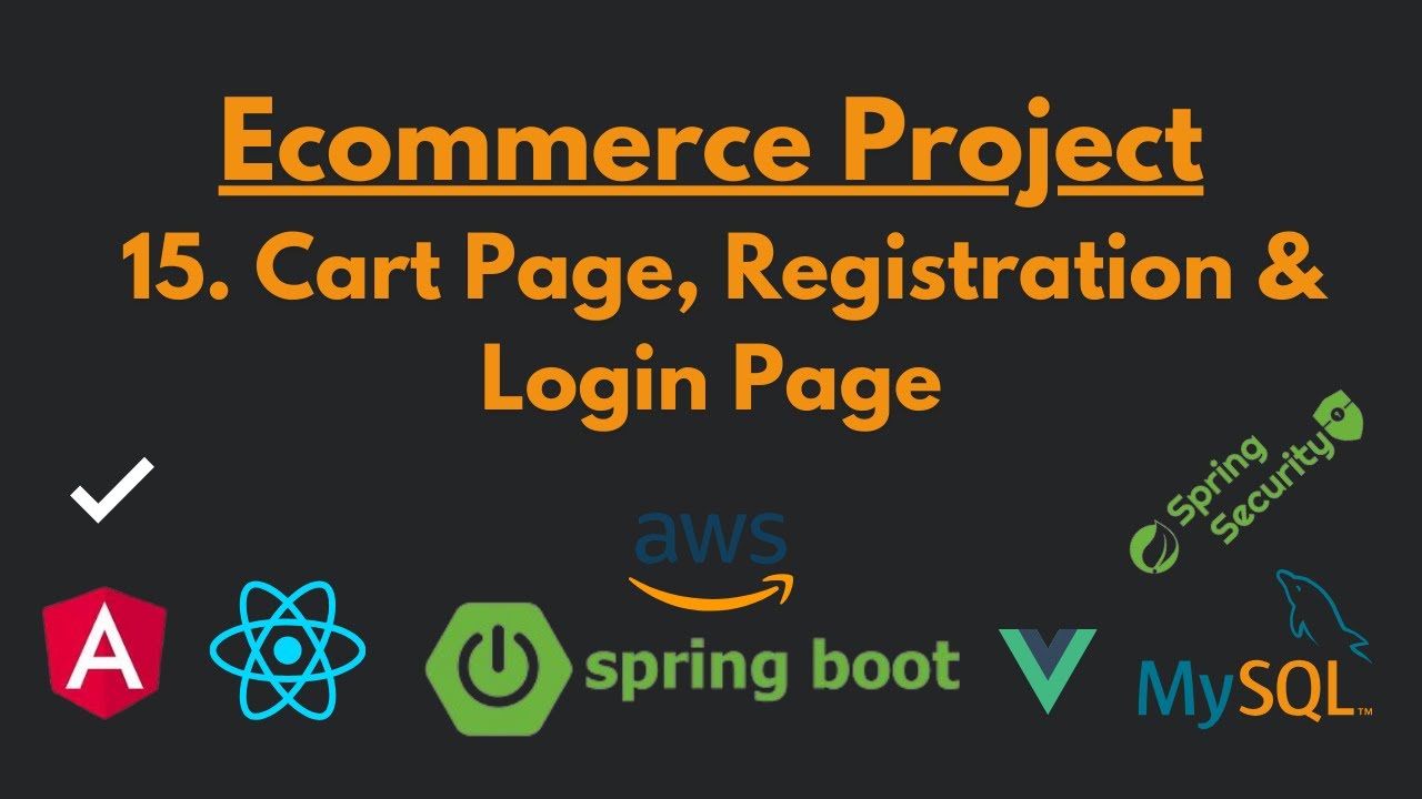 15 Cart Page, Registration & Login Page - YouTube