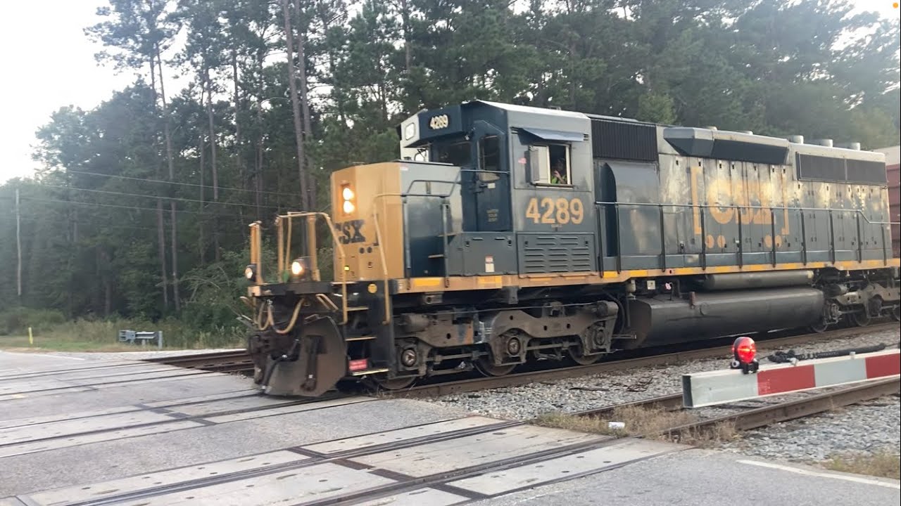 CSX 4289 SD40-3 SpongeBob Unit Leads CSX L243 NB Local Train Departing ...