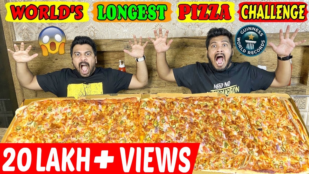 WORLD'S LONGEST PIZZA EATING CHALLENGE | LONGEST PIZZA WORLD RECORD ...