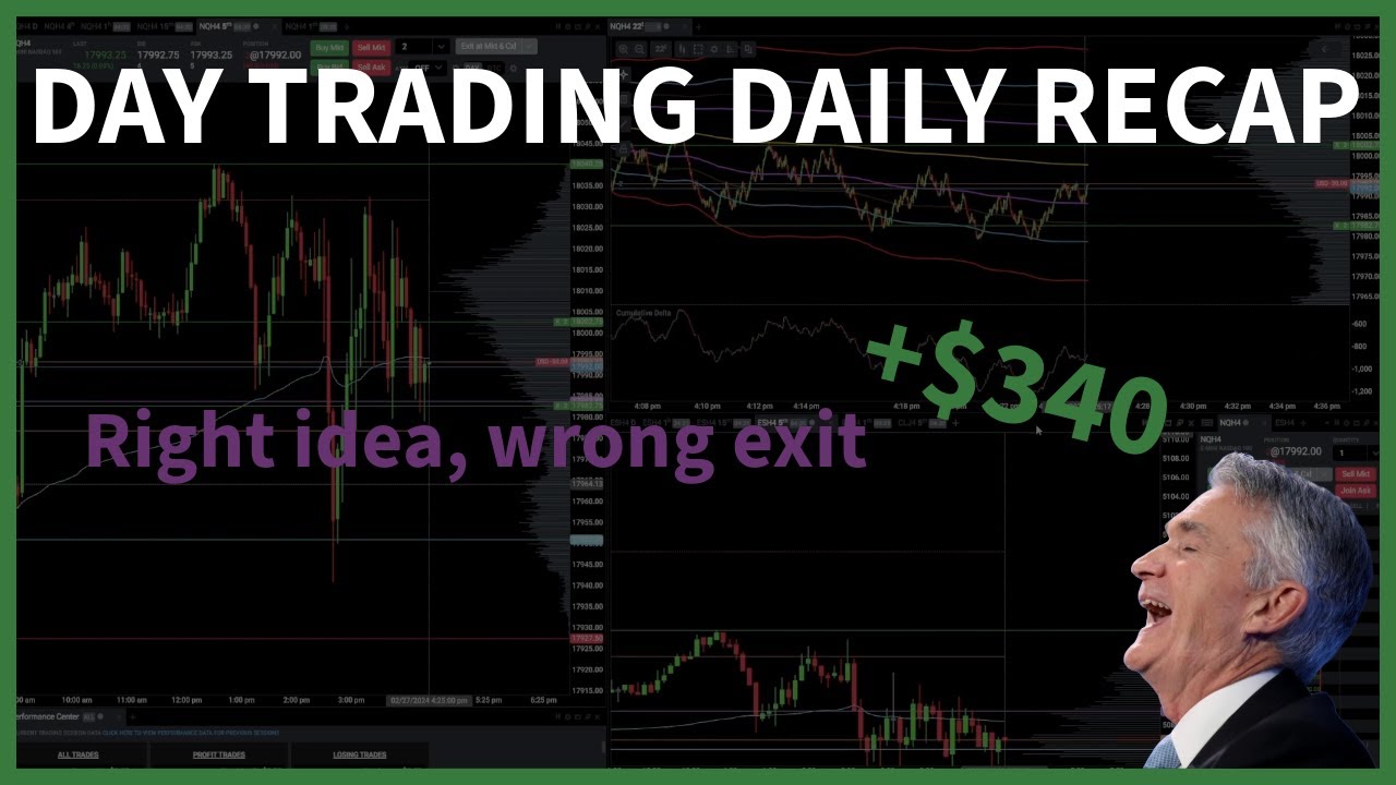 Right idea, Wrong Exit | +$340 | Day Trading Daily Recap | (NQ) - YouTube