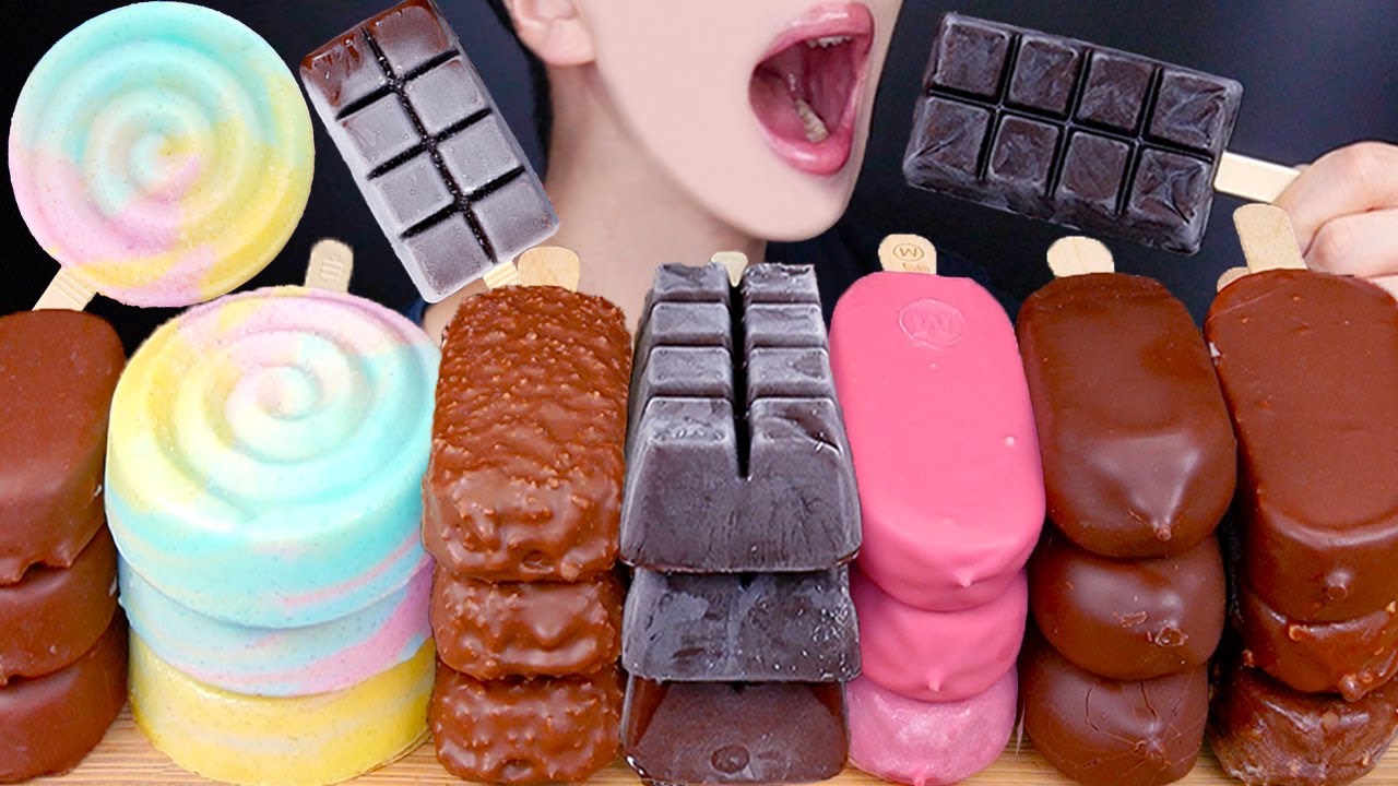 ASMR KITKAT MAGNUM CHOCOLATE ICE CREAM HAAGEN-DAZS MALTESERS NUTELLA ...