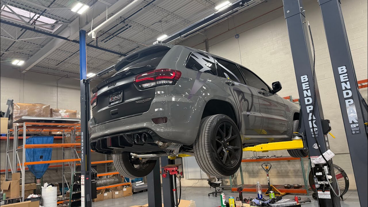 TRACKHAWK GETS GT HAUS EXHAUST + POV DRIVE - YouTube