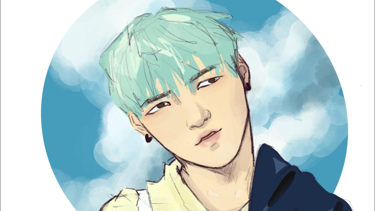 BTS Suga Portrait speed paint - YouTube