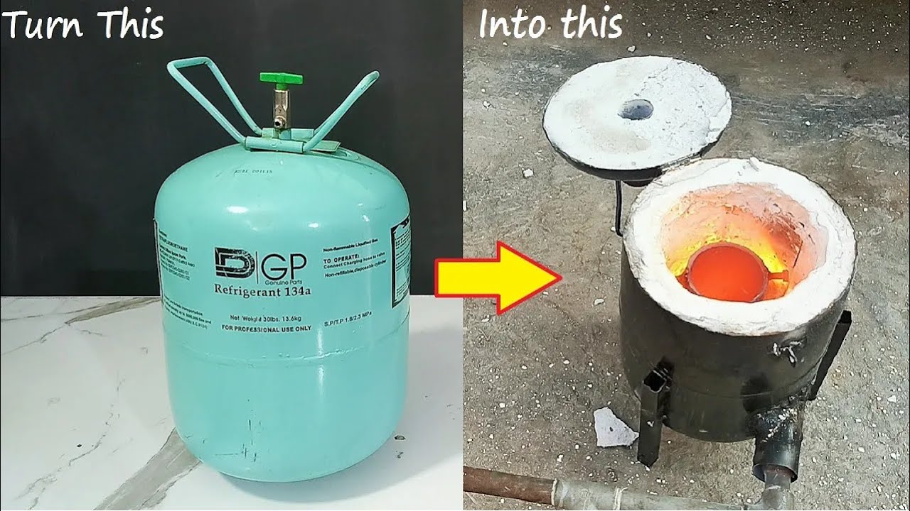 Make a Simple Metal Foundry BY USING EMPTY CLINDER - MELTING FURNANCE ...