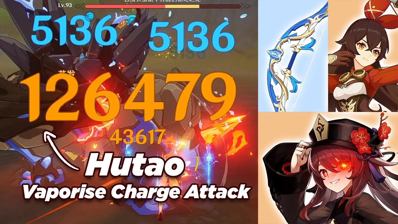 Genshin Impact - Amber + Elegy of the End for Hutao Team comp damage ...